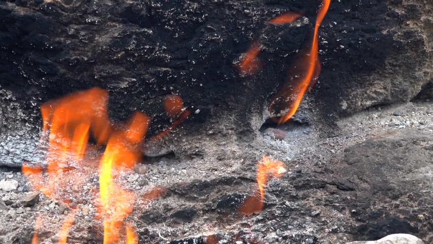 Flame of Methane Underground Emerges Stock Footage Video (100% Royalty ...