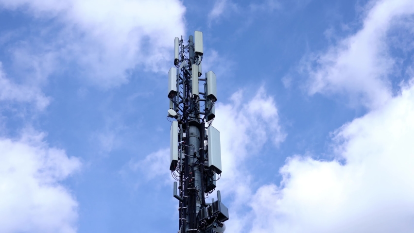 cell tower antennas transmits internet signal Stock Footage Video (100% Royalty-free) 1063907059 ...