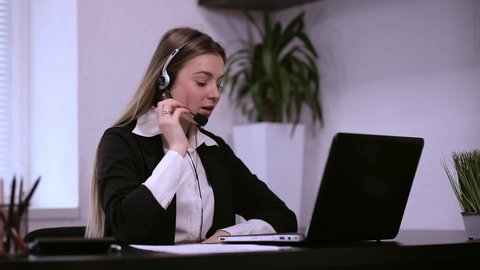 Close Smiley Asian Business Woman Receptionist Stock Footage Video (100 ...