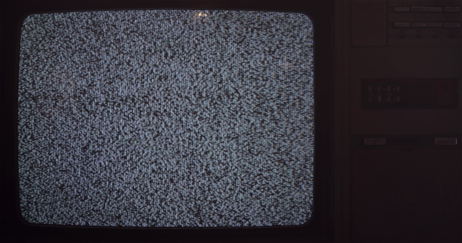 VHS TV Noise Footage, black and white, real analog vintage signal with ...