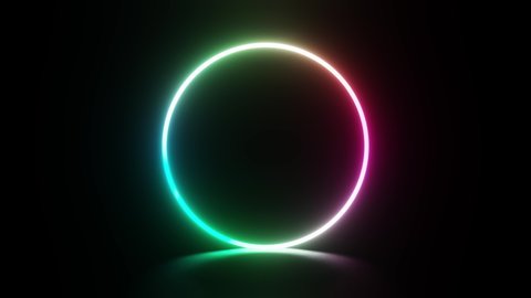 Abstract Animation 3d Neon Circle Seamless Stock Footage Video (100% ...