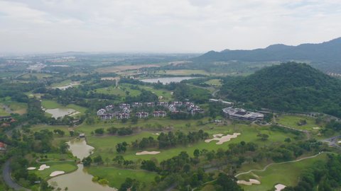 Aerial View Golf Course Club Hotel Stock Footage Video (100% Royalty ...