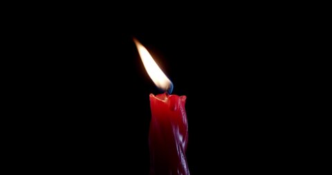 Single Red Candle Burning Isolated Candle Stock Footage Video (100% ...