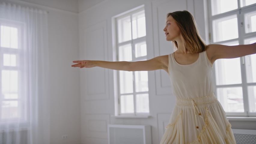 woman ballet dancer spinning fast fluttering Stock Footage Video (100% ...