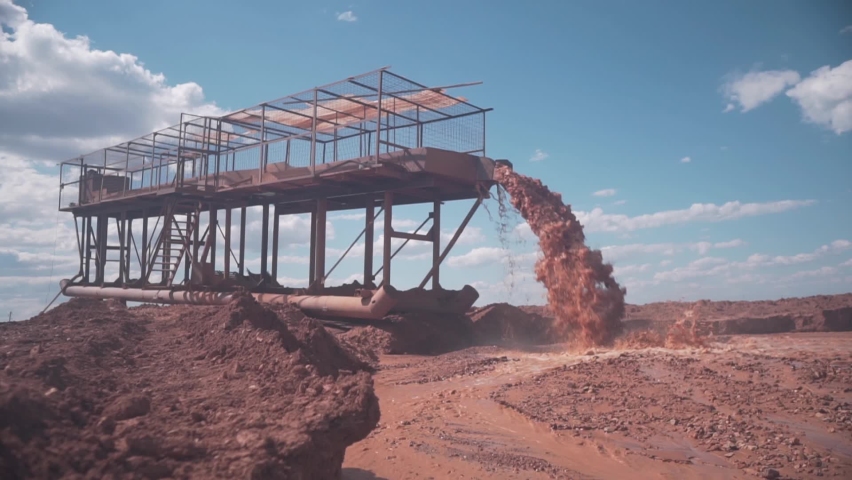 flushing device gold mining sluices metallic Stock Footage Video (100% ...