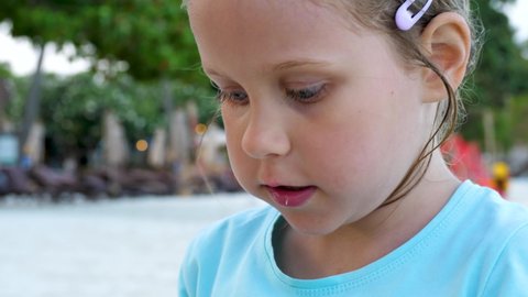 Pretty Little Girl Amazing Blue Eyes Stock Footage Video (100% Royalty ...