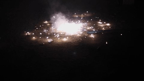 Ground Spinner Firecracker During Deepavali India Stock Footage Video ...