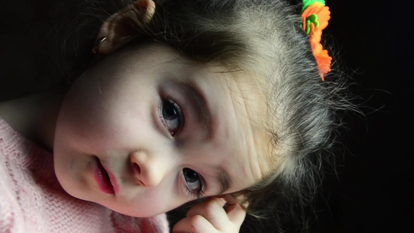 close-up child's face pretty little girl Stock Footage Video (100% ...