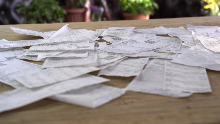 Receipt pile Stock Video Footage - 4K and HD Video Clips | Shutterstock