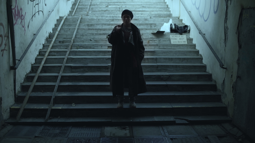 Socially Deprived Womans Portrait, Sad Stock Footage Video (100% ...