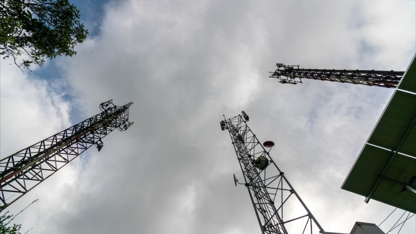 4k time lapse tower antennas telecommunication Stock Footage Video (100% Royalty-free ...