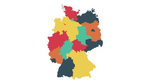 Germany Map Motion Graphic Cartoon Animation Stock Footage Video (100% ...