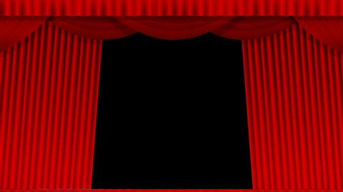 Animation Red Curtains Opening On Stage Stock Footage Video (100% ...