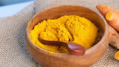 turmeric powder roots curcuma longa kurkuma Stock Footage Video (100% ...