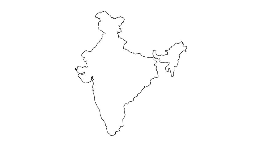 Animated Map India Showing Administrative Regions Stock Footage Video ...
