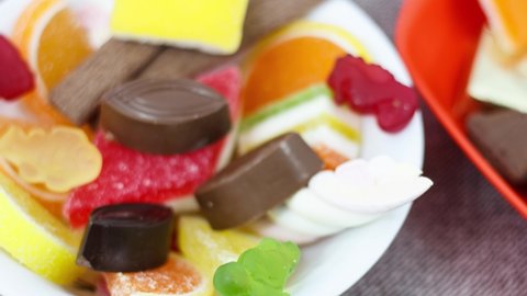 Top View Set Colorful Assorted Sweets Stock Footage Video (100% Royalty ...