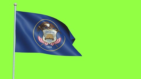 Utah Flag 3d Render Green Screen Stock Footage Video (100% Royalty-free ...