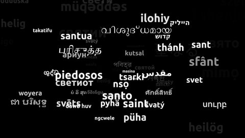 Holy Translated 69 Worldwide Languages Endless Stock Footage Video (100 ...