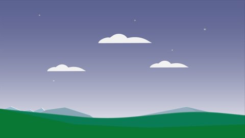 Landscape Starfall Animation Night Sky Alpha Stock Footage Video (100% ...