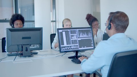 Female Chief Analyst Holds Meeting Presentation Stock Footage Video ...