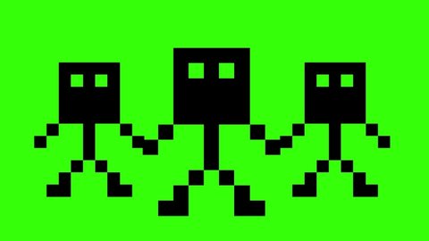 2d Animation Dancing Pixel Men On Stock Footage Video (100% Royalty ...