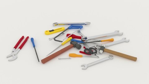 Various Kinds Repair Tools Fell Ground Stock Footage Video (100% ...