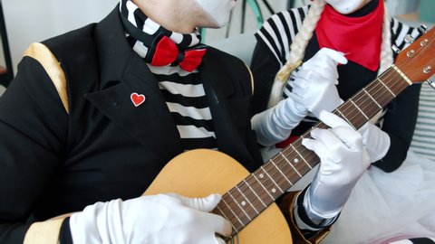 Slow Motion Man Mime Singing Playing Stock Footage Video (100% Royalty ...