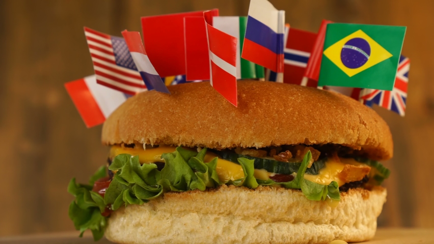 11 Food flags from different countries Stock Video Footage - 4K and HD ...
