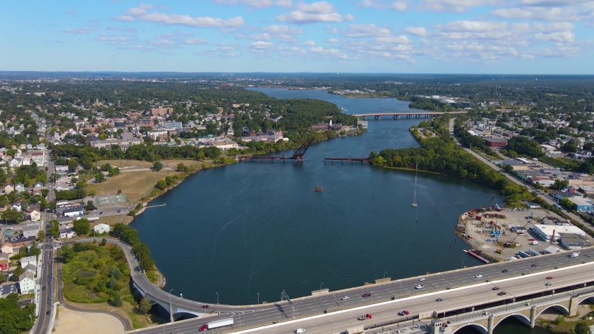 East Providence landscape and river in Rhode Island image - Free stock ...