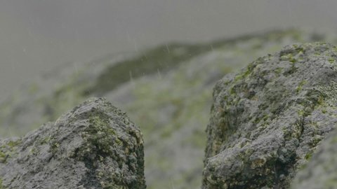 Rain Drops Falling On Rocks Stock Footage Video (100% Royalty-free ...