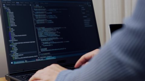 Female Developer Writes Code Debugger Encodes Stock Footage Video (100% ...