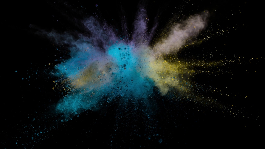 colorful mix colors boom particle impact Stock Footage Video (100% ...