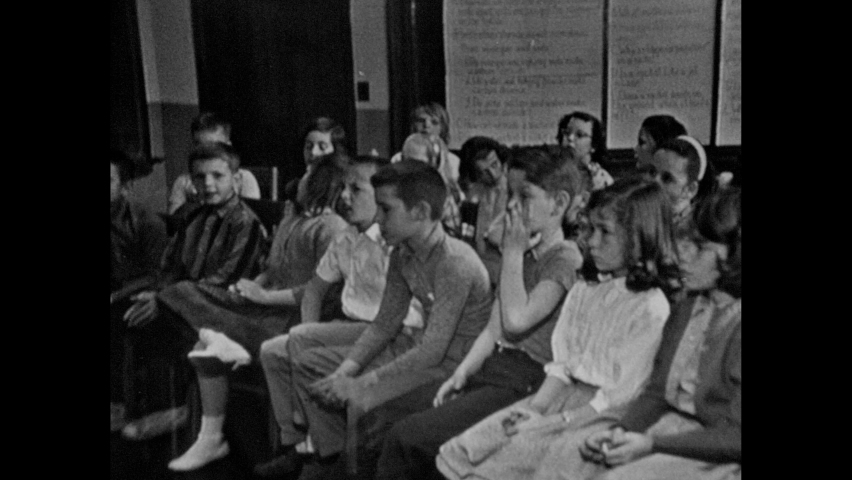 1960s: Children Sit in Chairs Stock Footage Video (100% Royalty-free ...