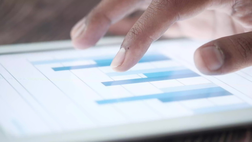 Mans Hand Analyzing Bar Chart Stock Footage Video (100% Royalty-free ...