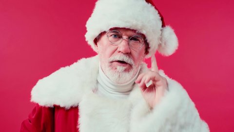 Portrait Excited Santa Looking On Clock Stock Photo (Edit Now) 524103436