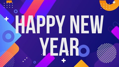 Happy New Year Animation Text Motion Stock Footage Video (100% Royalty ...