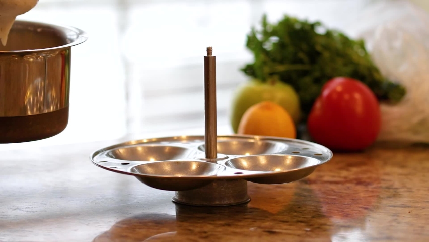 South Indian Dish Idli Preparation By Stock Footage Video (100% Royalty ...