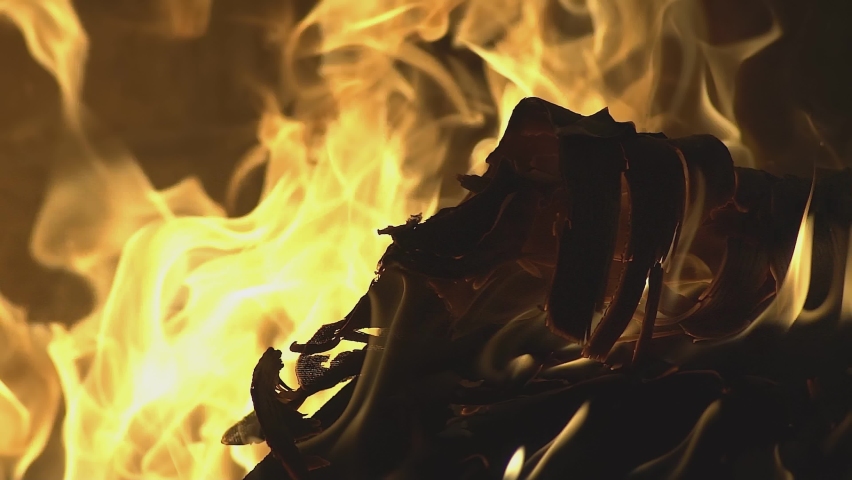 detail burning object fire slow motion Stock Footage Video (100% ...