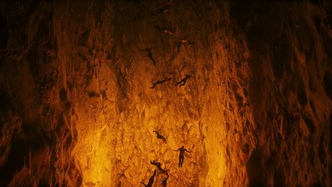 Sinners Fall Hell Fire Religious Concept Stock Footage Video (100% ...