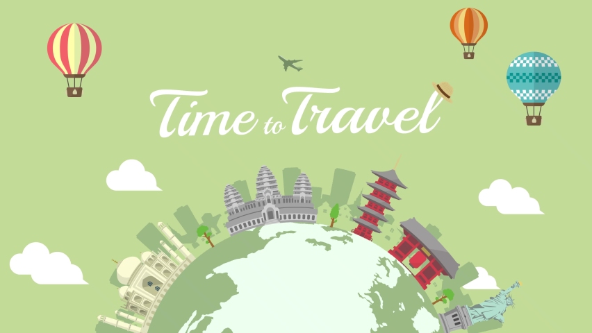 travel vacation sightseeing animation banner 4k Stock Footage Video ...