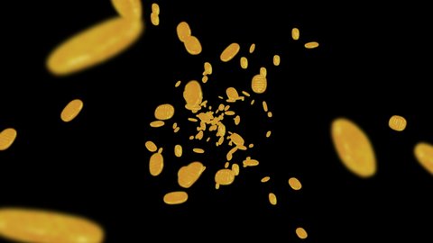 Flying Many Koban Coins On Black Stock Footage Video (100% Royalty-free ...