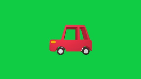 Car 3d Animated Icon On Green Stock Footage Video (100% Royalty-free ...