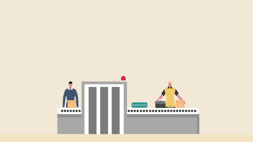 Customs Officer Animation Checking Passenger : vidéo de stock (100 % ...