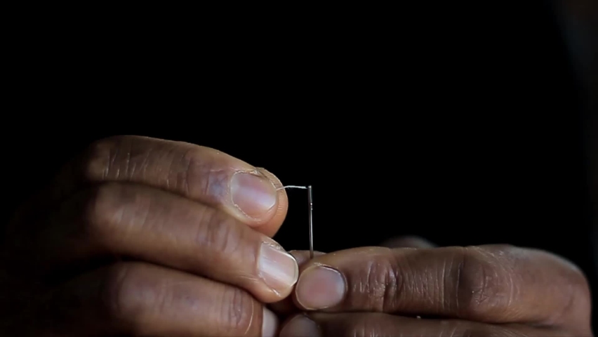 Metal Sewing Needle With Eyelet And Stock Video Footage - 4K and HD ...