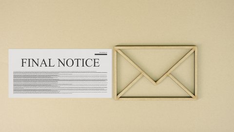 Final Notice Envelope Icon On Cardboard Stock Footage Video (100% ...