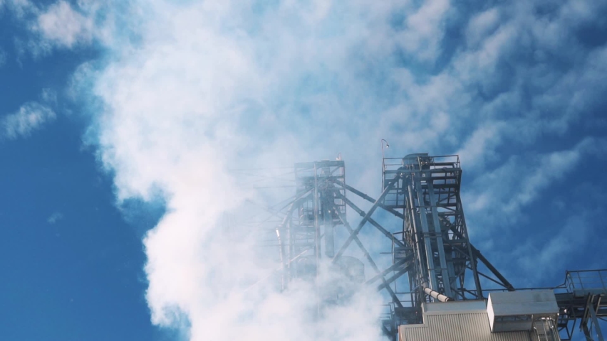 smoke chimney grain dryer elevator metal Stock Footage Video (100% ...
