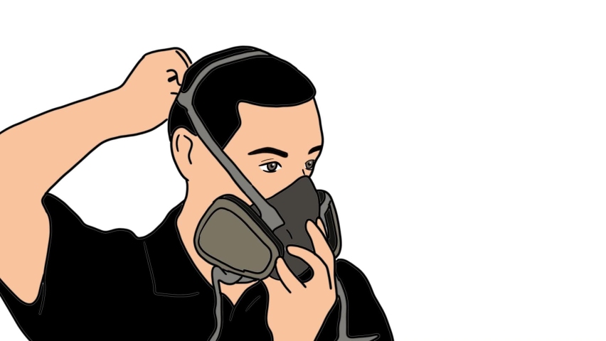 2d animation man wearing n95 face Stock Footage Video (100% Royalty ...