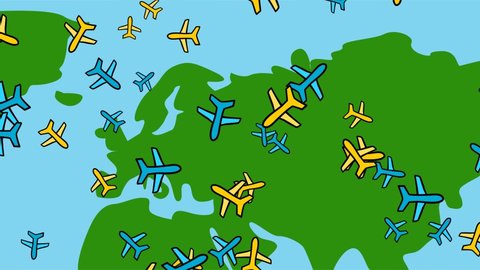 Set Cartoon Airplanes Vector Illustration On Stock Vector (Royalty Free ...