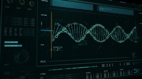 Dark Computer Monitor Scientist Studying Dna Stock Footage Video (100% ...