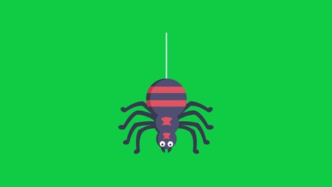 Spider Flat Animated Icon On Green Stock Footage Video (100% Royalty ...